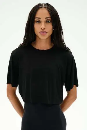 Splits59 Djuna Oversized Crop Jersey Tee Black