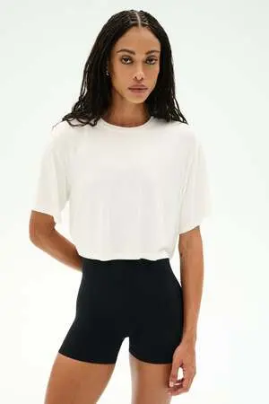 Splits59 Djuna Oversized Crop Jersey Tee White
