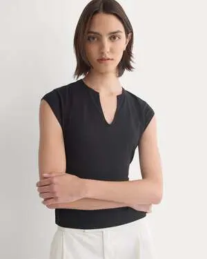 Everlane Tie-back Tshirt In Organic Cotton - Black