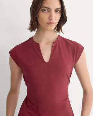 Everlane Tie-back Tshirt In Organic Cotton - Cabernet