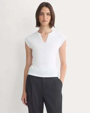 Everlane Tie-Back Tshirt In Organic Cotton White