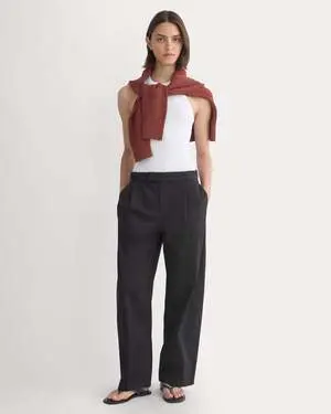 Everlane Barrel-leg Pant In Organic Cotton Sateen - Black