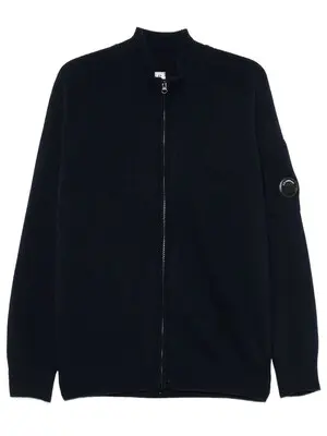 C.P. COMPANY Knitted Cardigan With Zip - Blue