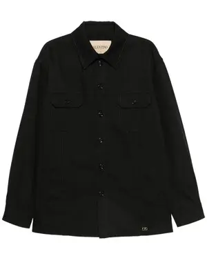 Valentino Garavani Shirt Jacket In Cotton Gabardine With Vlo