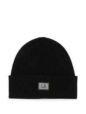 C.P. COMPANY Logo Beanie - Black