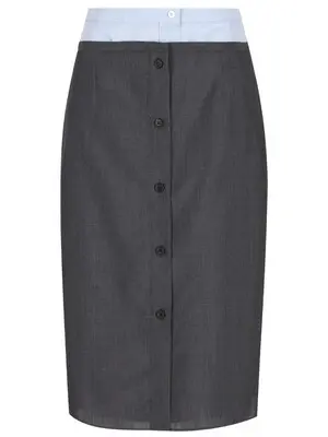 Prada Midi Skirt With Buttons - Grey