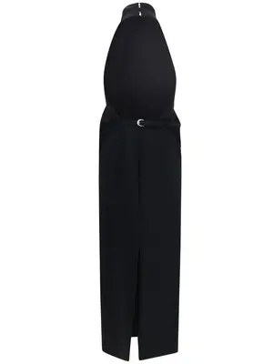 Khaite Roxanne High Collar Dress - Black