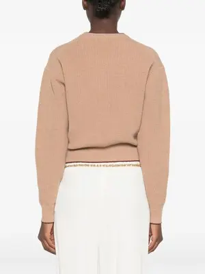 Chloé Embroidered Heart Pullover - Brown