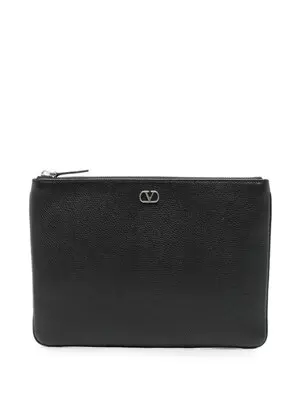 Valentino Garavani Pouch Vlogo Signature In Burgund - Black