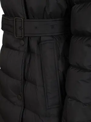 Burberry Long Padded And Quilted Coat With Belt