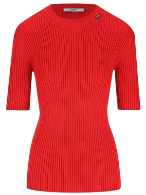Prada Ribbed Sweater - Red