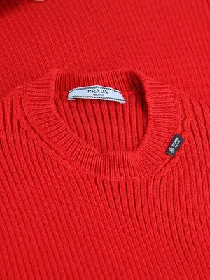 Prada Ribbed Crew Neck Sweater
