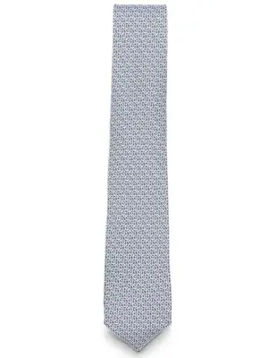 FERRAGAMO Silk Tie With Logo And Lettering