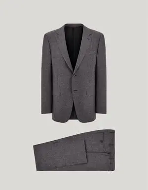 Canali Anthracite Pure Wool Herringbone Regular-fit Suit