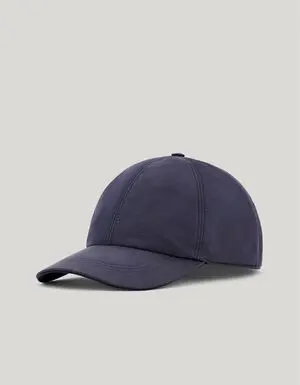 Canali Cotton Blend Baseball Cap With Piping - Blue