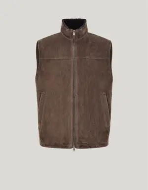 Canali Goat Suede Vest With Filling