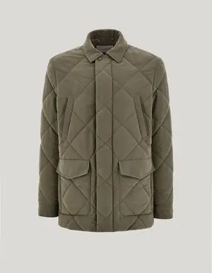 Canali Sage Utility Jacket In Technical Fabric - Green