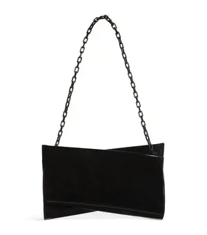 CHRISTIAN LOUBOUTIN Loubitwist Patent Leather Clutch Bag - Black