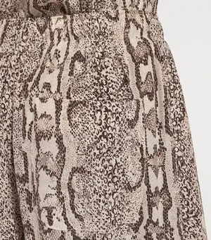 Balenciaga Silk Python Print Wide-leg Trousers