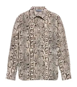 Balenciaga Silk Python Print Shirt - White