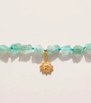 HERMINA ATHENS Beaded Sun Charm Necklace