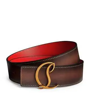 CHRISTIAN LOUBOUTIN Cl Logo Leather Belt - Red