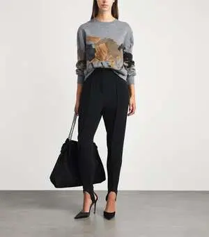 Stella McCartney Wool Horse Jacquard Sweater - Grey