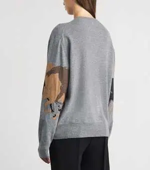 Stella McCartney Wool Horse Jacquard Sweater - Grey
