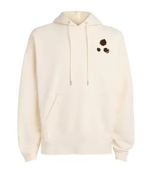 Sandro Oversized Flocked Floral Hoodie - Beige