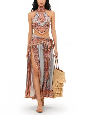 Zimmermann Aster" Foulard Detail Skirt - Multicolour
