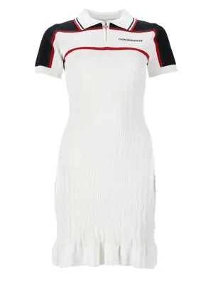 Casablanca Knit Polo Tennis Dress - White