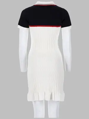 Casablanca Knit Polo Tennis Dress - White