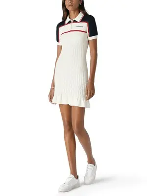 Casablanca Knit Polo Tennis Dress - White