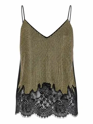 SELF-PORTRAIT Top Con Pizzo E Cristalli