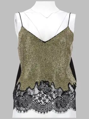 SELF-PORTRAIT Top Con Pizzo E Cristalli