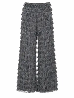 Alberta Ferretti Fringed Pants - Grey
