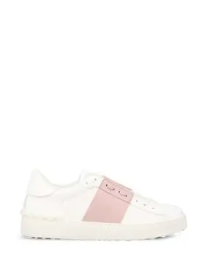 Valentino Garavani Contrast Calfskin Band Lace-up Sneakers - Bianco