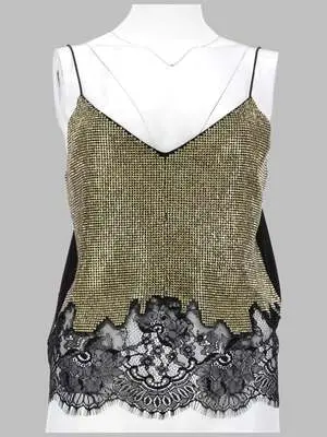 SELF-PORTRAIT Inspired Pizzo & Crystal-embellished Mini Top