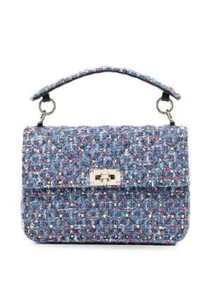 Valentino Garavani Rockstud Spike Medium Tweed Shoulder Bag