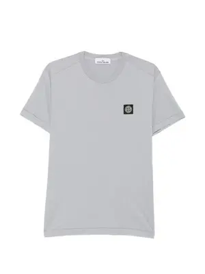 Stone Island Logo Cotton T-shirt - Grey