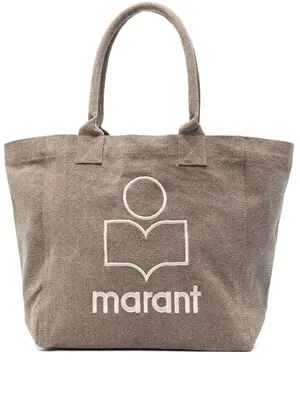 Isabel Marant Étoile Yenky Embroidered Cotton Tote Bag - Green