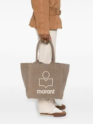 Isabel Marant Étoile Yenky Embroidered Cotton Tote Bag - Green