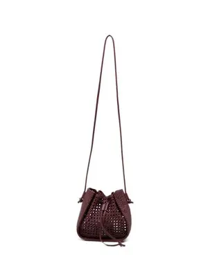 FORTE_FORTE My Pepita Leather Bucket Bag - Red