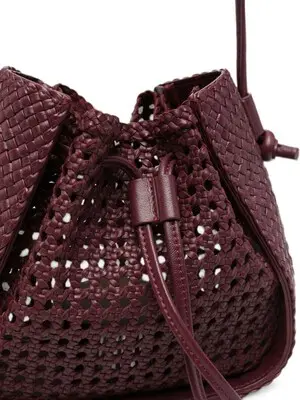 FORTE_FORTE My Pepita Woven Leather Bucket Bag - Red