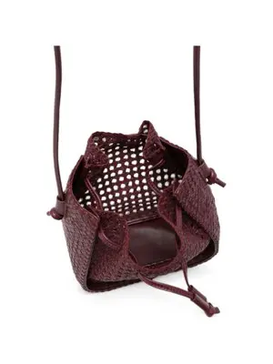 FORTE_FORTE My Pepita Woven Leather Bucket Bag - Red