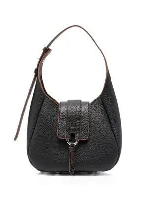 Hogan Trend Mini Leather Hobo Bag - Black