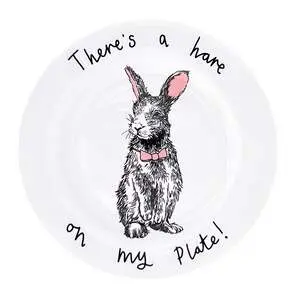 JIMBOBART There's A Hare On My Plate Side Plate - White