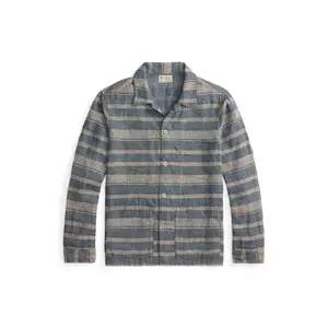 Ralph Lauren Indigo Striped Linen Overshirt