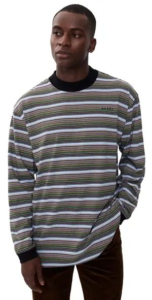 Marni Stripe Cotton T-shirt - Cobalt