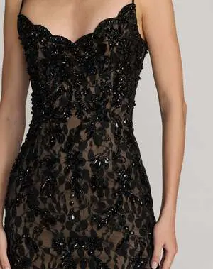 Mac Duggal Embellished Lace Sleeveless Gown